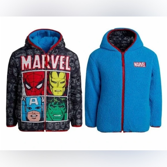 Marvel | Jackets & Coats | Marvel Character Kids Reversible Jacket ...